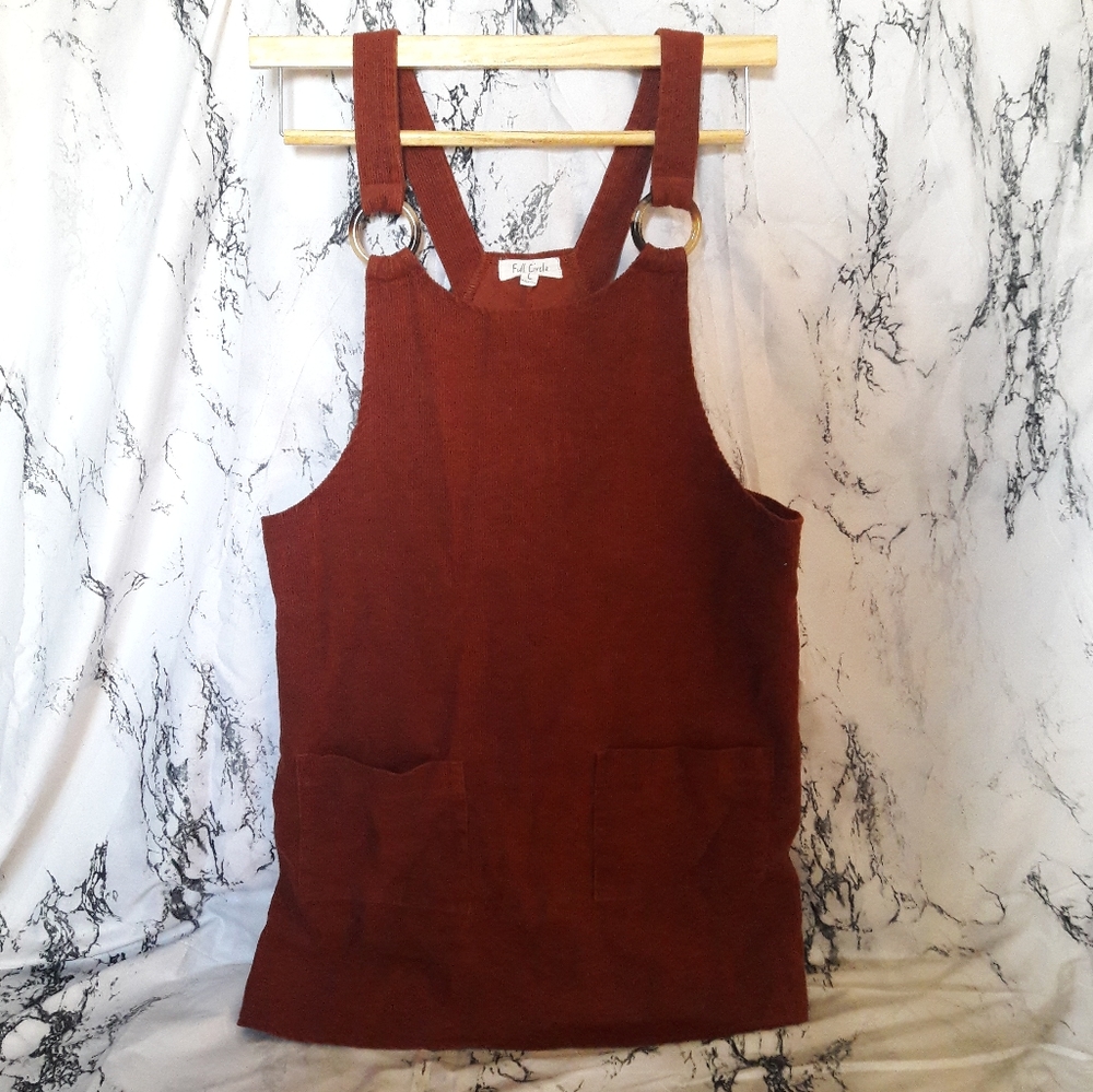 Full Circle Trends Burnt Orange Corduroy Pinafore Dre… - Gem